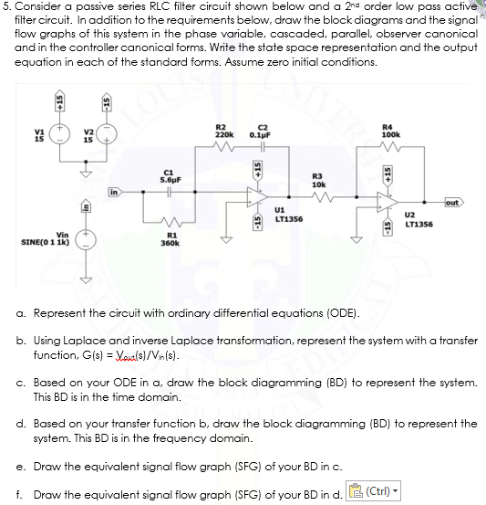 5. Consider a passive series RLC filter circuit shown | Chegg.com
