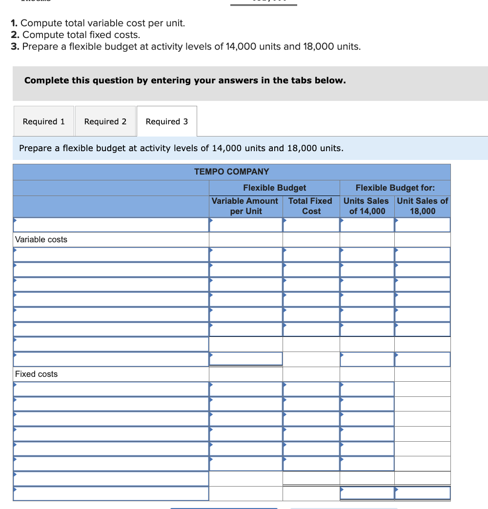 Solved 1. Compute total variable cost per unit. 2. Compute | Chegg.com
