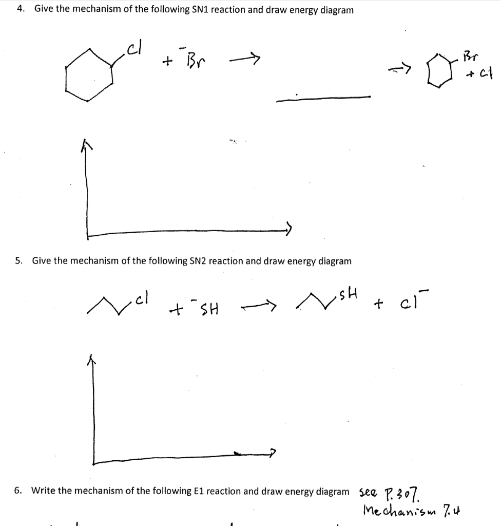 Solved 4. Give the mechanism of the following SN1 reaction | Chegg.com