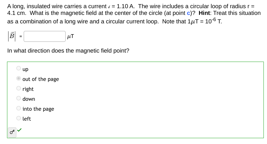 Solved A long, insulated wire carries a current i=1.10 A. | Chegg.com