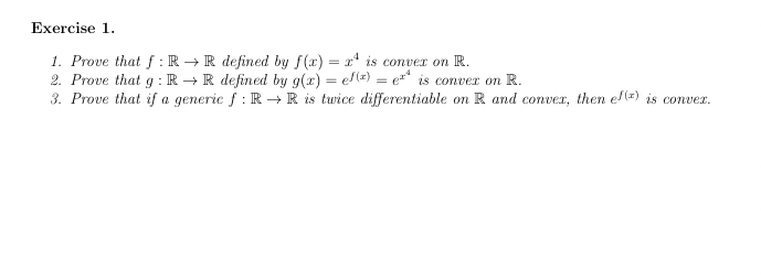 Solved 1. Prove that f:R→R defined by f(x)=x4 is convex on | Chegg.com