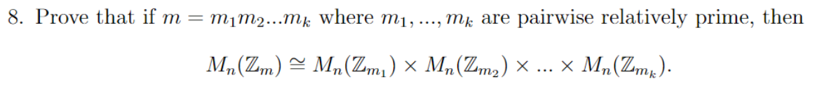 Solved Here M_n(Z_m) is The set of n × n matrices with | Chegg.com