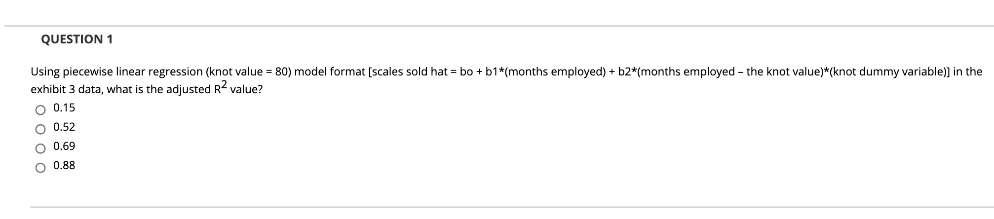 Solved QUESTION 1 Using piecewise linear regression (knot | Chegg.com