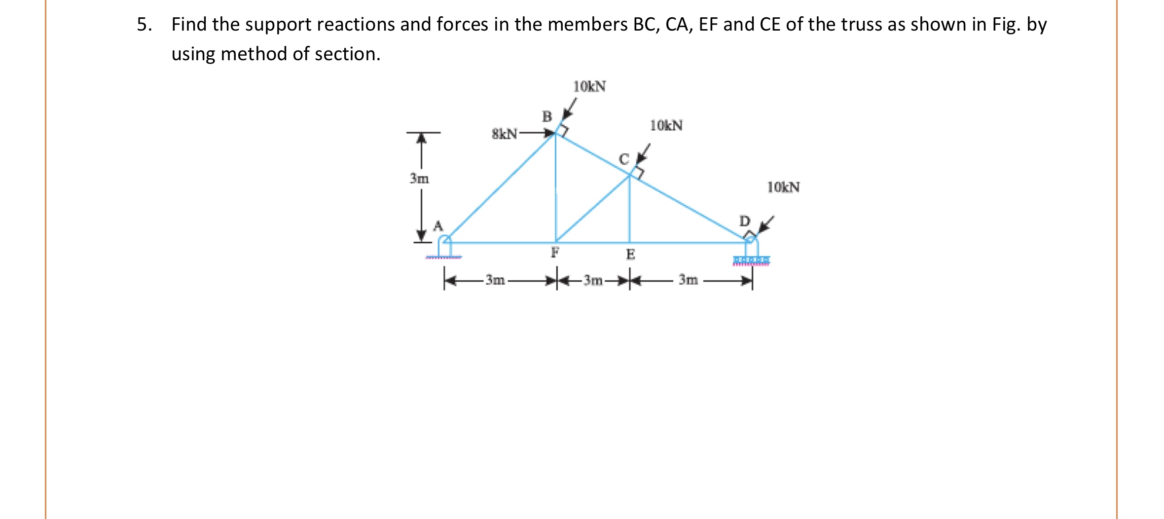 Solved Find the support reactions and forces in the members | Chegg.com