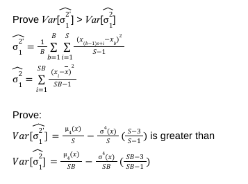 Solved Prove Var[σ12]>Var[σ12] | Chegg.com