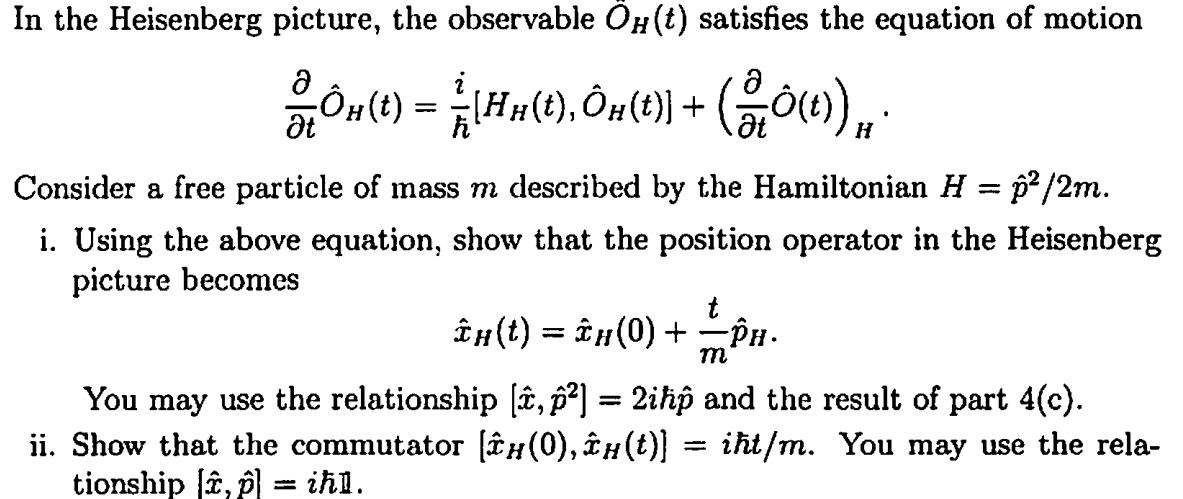 Solved In the Heisenberg picture, the observable Oh(t) | Chegg.com