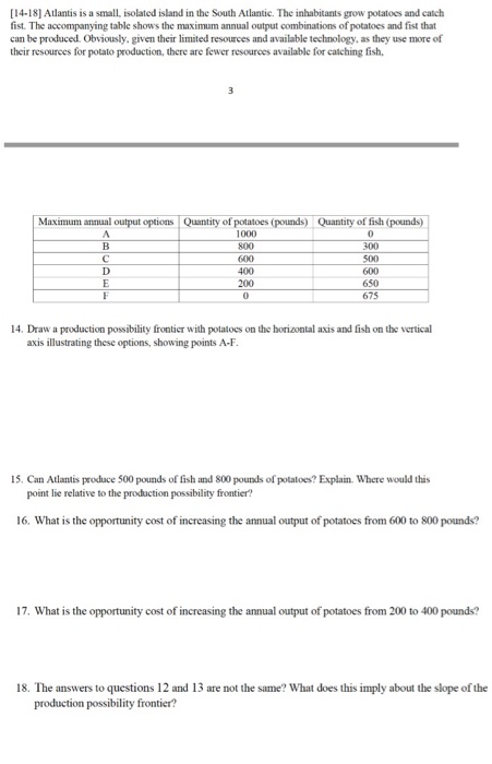 Solved 14-18] Atlantis is a small, isolated island in the | Chegg.com