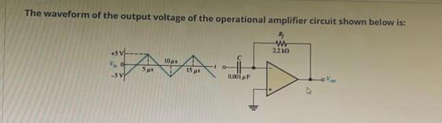 Solved The waveform of the output voltage of the operational | Chegg.com
