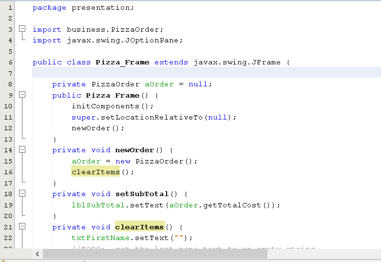 package presentation; import business. PizzaOrder; | Chegg.com