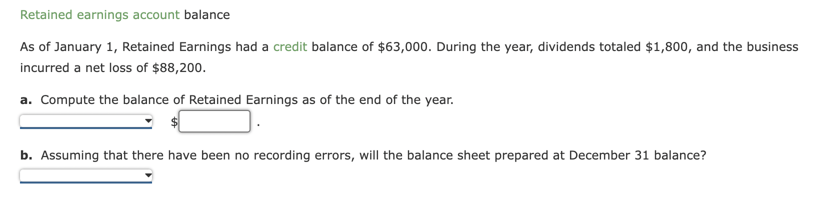 Solved Retained earnings account balanceAs of January 1, | Chegg.com