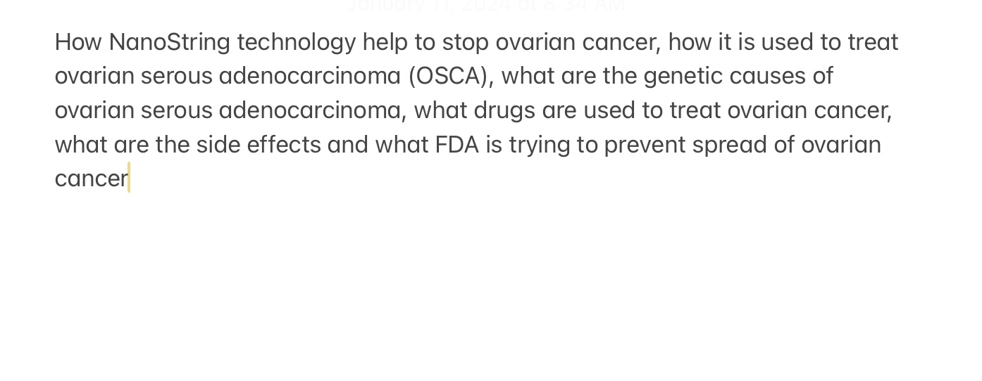 Solved How NanoString technology help to stop ovarian | Chegg.com