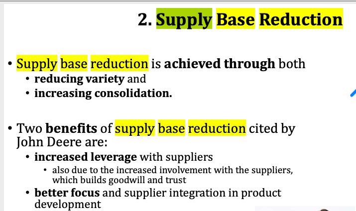 Solved - Supply base reduction is achieved through both - | Chegg.com