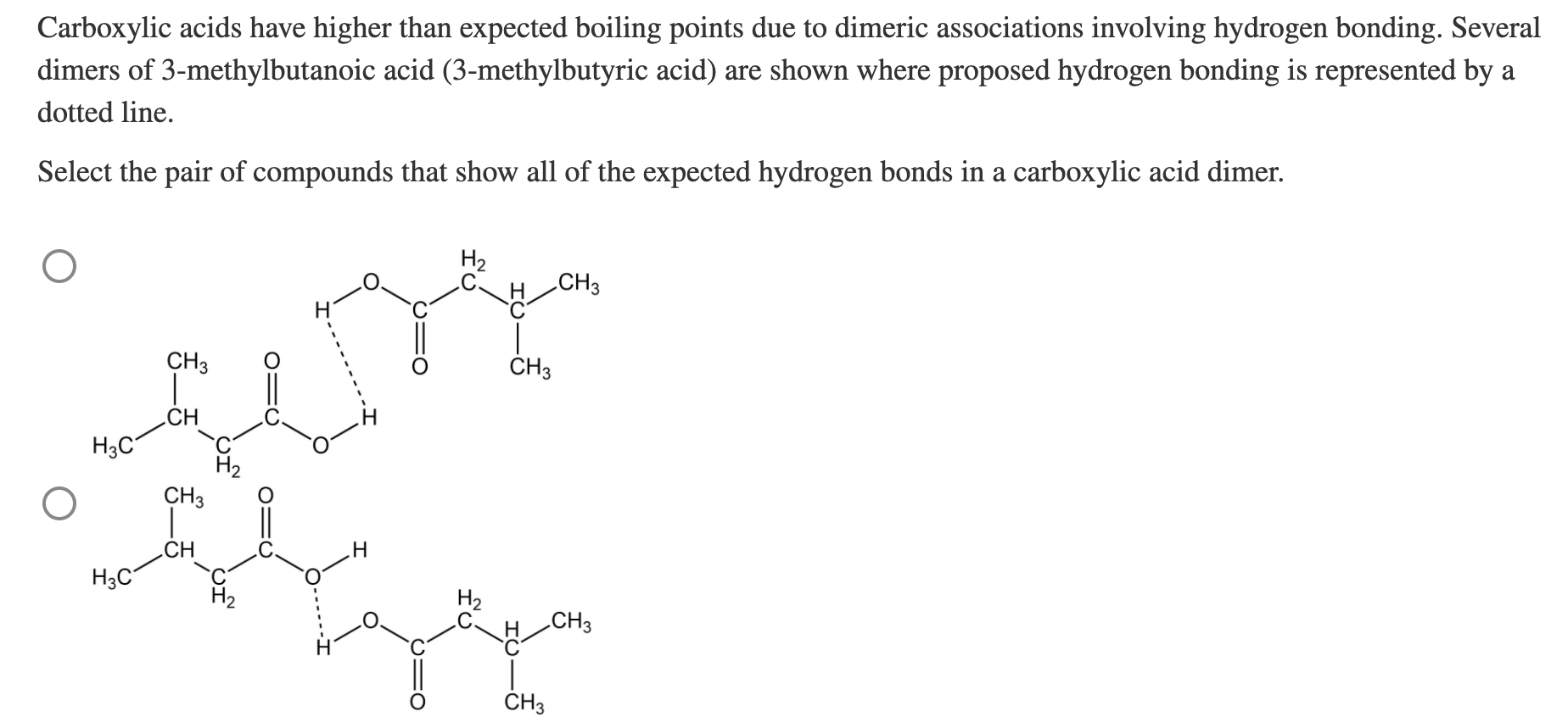 Solved Carboxylic acids have higher than expected boiling | Chegg.com