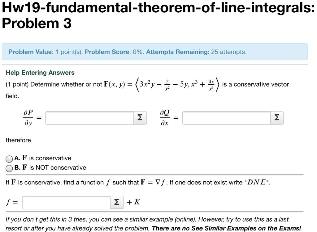 Solved Hw19-fundamental-theorem-of-line-integrals: Problem 3 | Chegg.com