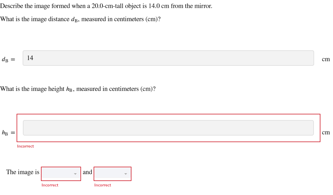Solved Describe the image formed when a 20.0-cm-tall object | Chegg.com