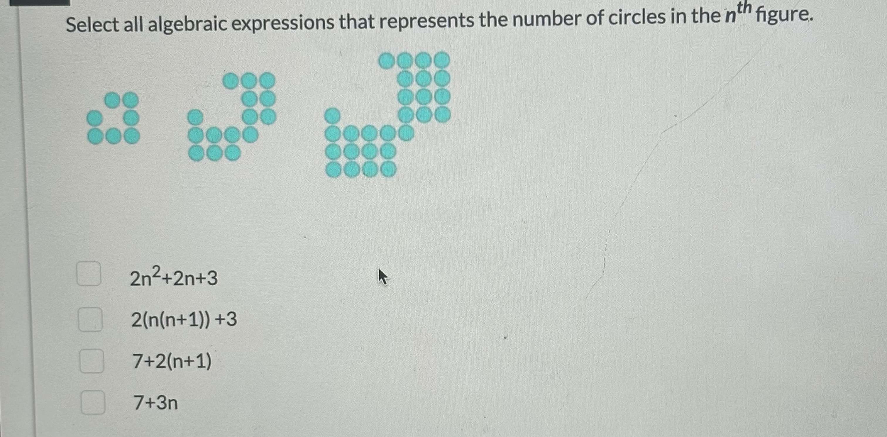 Solved Select all algebraic expressions that represents the | Chegg.com