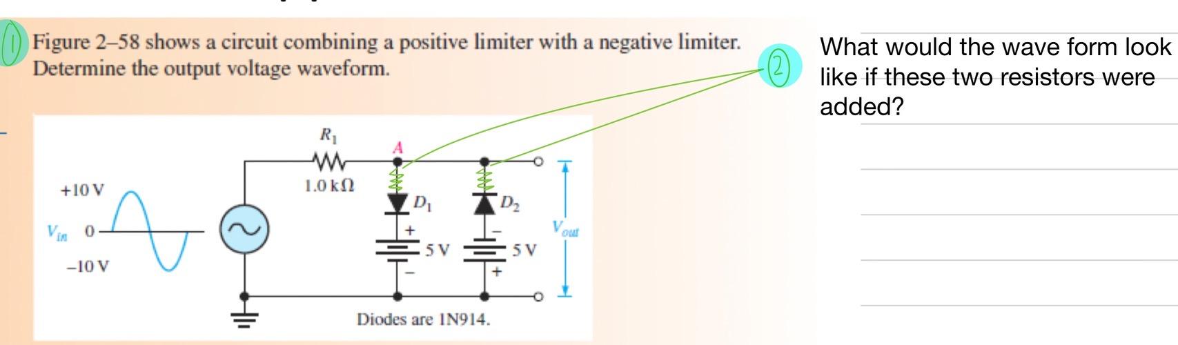 Solved Figure 2-58 shows a circuit combining a positive | Chegg.com