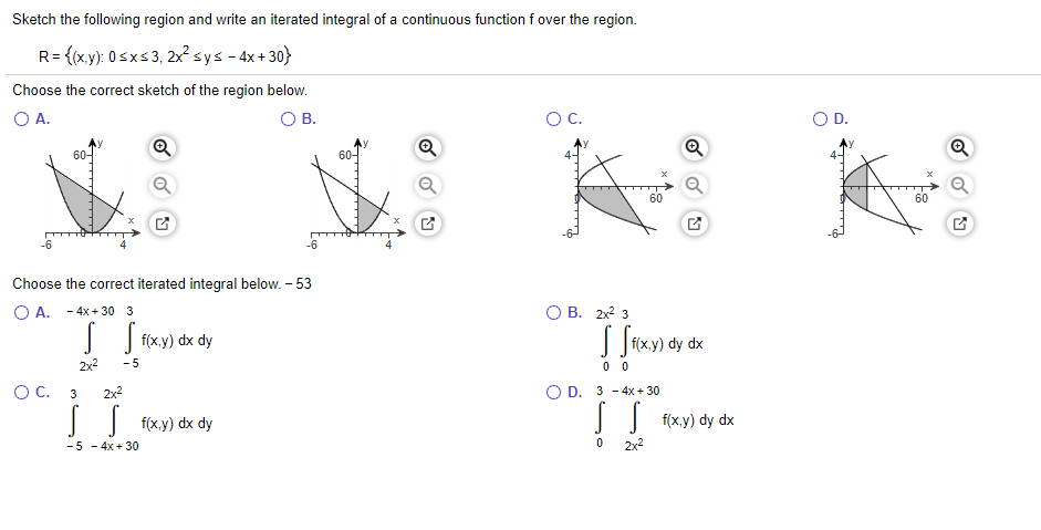 Solved Evaluate the following double integral over the | Chegg.com