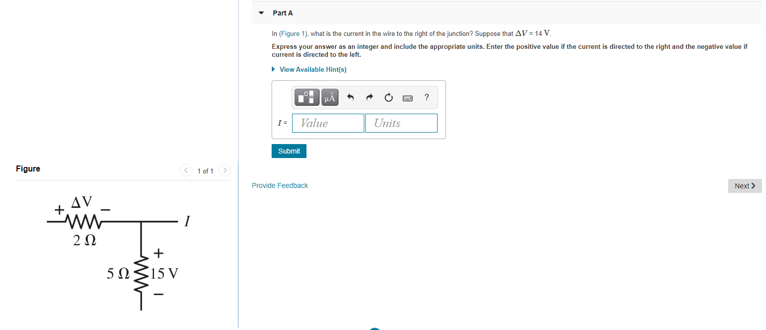 Solved Part A In (Figure 1), what is the current in the wire | Chegg.com