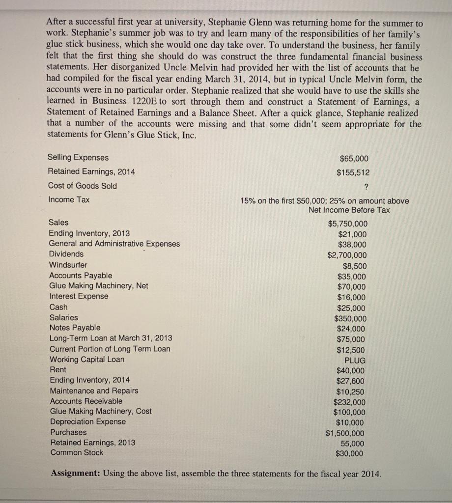 Solved After a successful first year at university, | Chegg.com