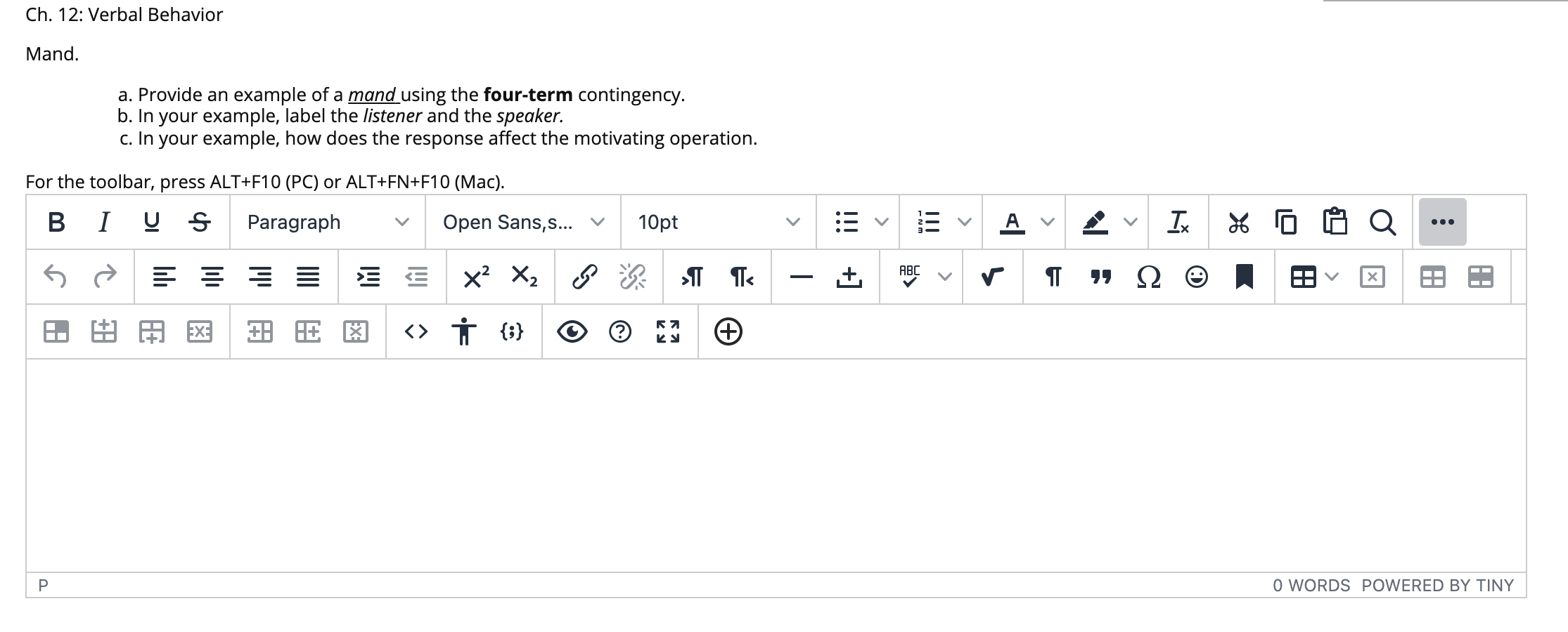 Solved Ch. 12: Verbal Behavior Mand. a. Provide an example | Chegg.com