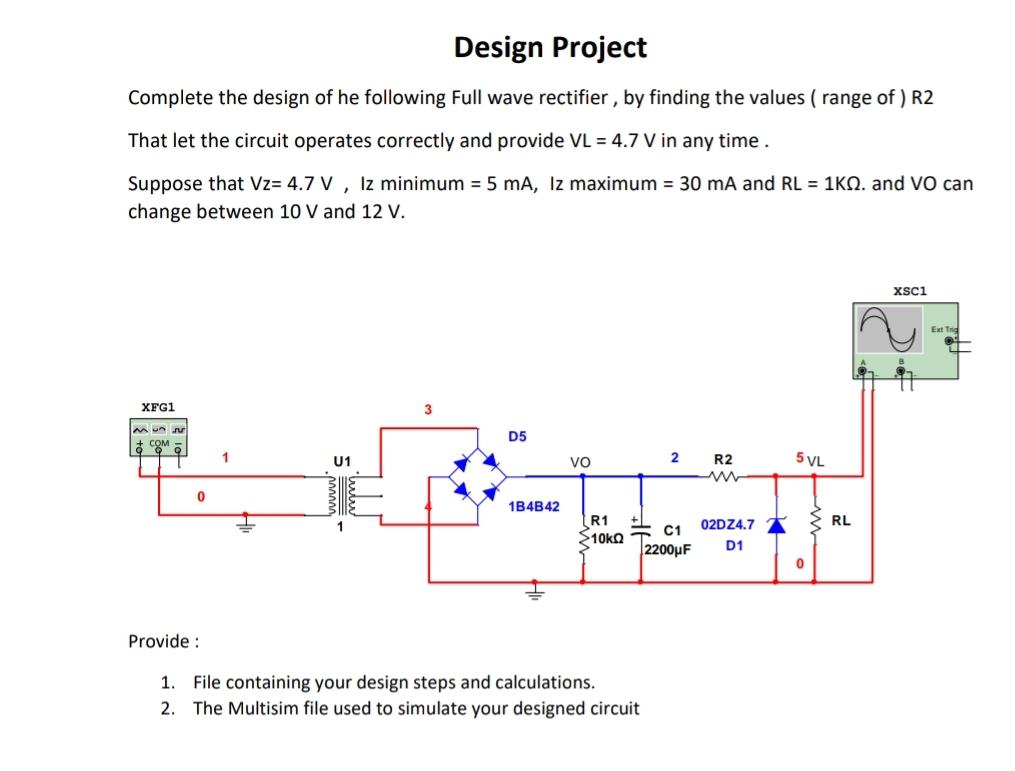 Solved Design Project Complete the design of he following | Chegg.com