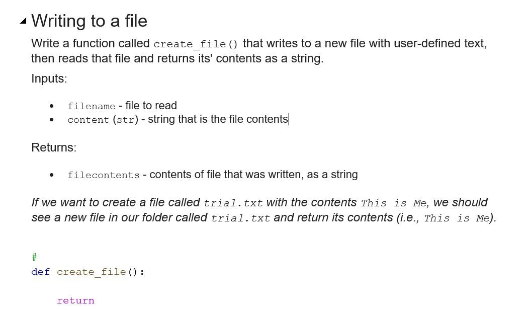 Solved - Writing to a file Write a function called | Chegg.com
