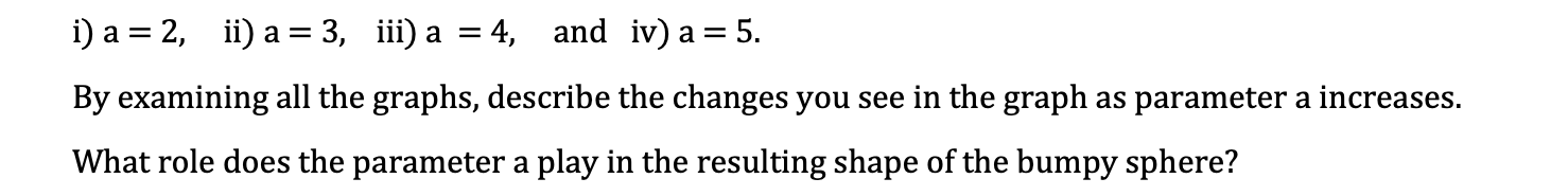 I) (50 points) Bumpy Spheres z= 0.623888 The family | Chegg.com