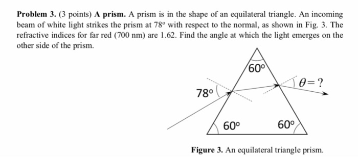 Solved Problem 3. (3 points) A prism. A prism is in the | Chegg.com