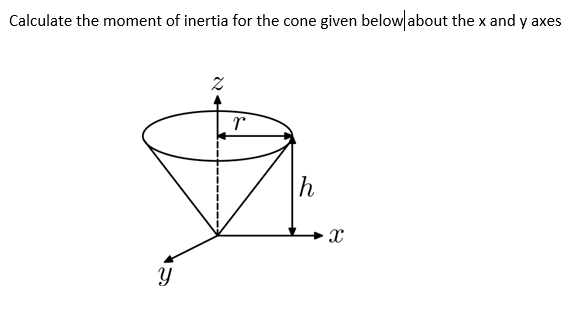 Solved Calculate the moment of inertia for the cone given | Chegg.com