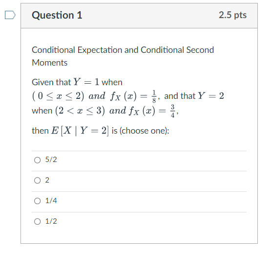 Solved Conditional Expectation And Conditional Second