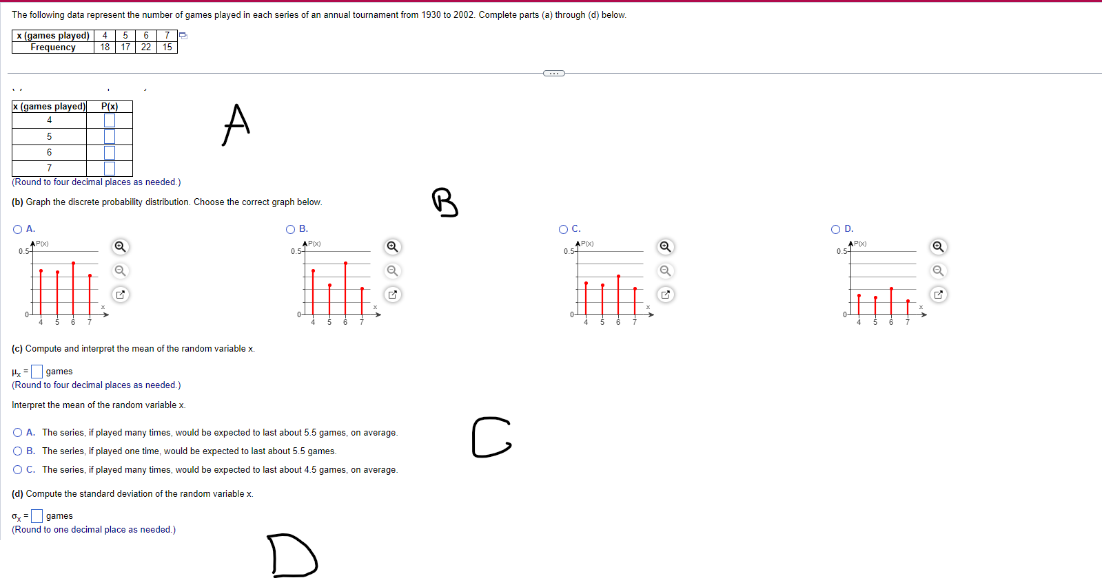 Solved (Round to four decimal places as needed.) (b) Graph | Chegg.com