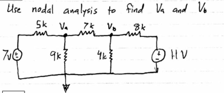 Solved Use nodal analysis to find Va and Vb | Chegg.com
