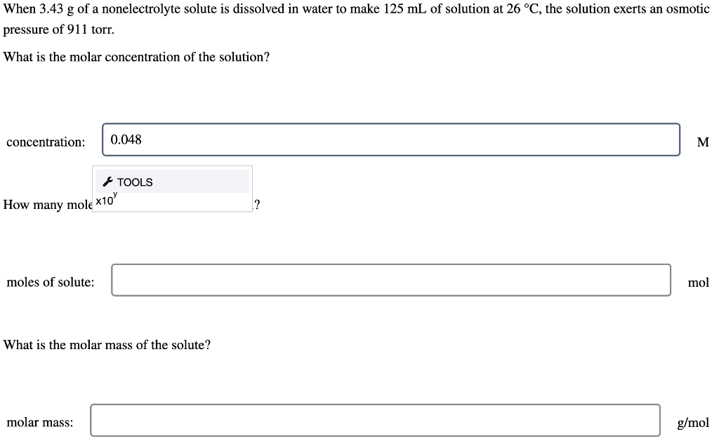 Solved When 3.43 g of a nonelectrolyte solute is dissolved | Chegg.com