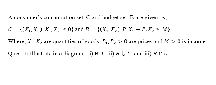 Solved A consumer's consumption set, C and budget set, B are | Chegg.com