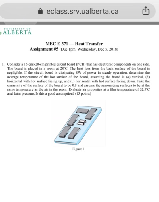Solved eclass.srv.ualberta.ca ALBERTA UNIVERSITY OF MEC E | Chegg.com