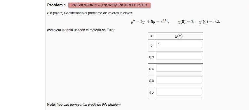 Solved Problem 1. PREVIEW ONLY -- ANSWERS NOT RECORDED (25 | Chegg.com