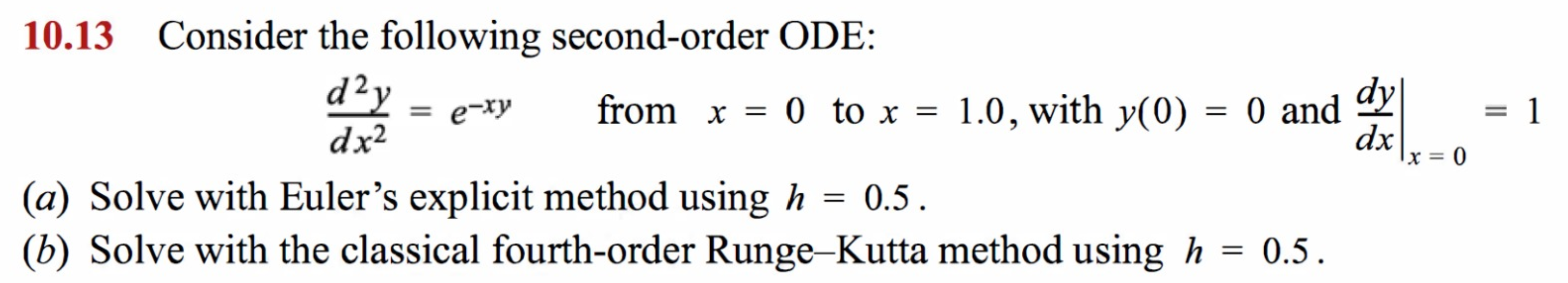 Solved 10.13 ﻿Consider the following second-order | Chegg.com