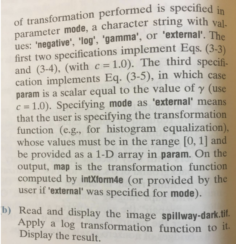 Solved 3.2 Intensity transformation of grayscale images. (a) | Chegg.com