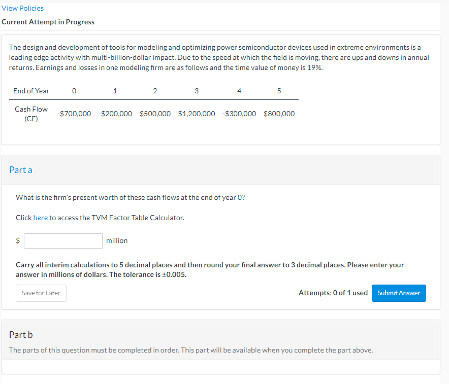 Solved View Policies Current Attempt in Progress The design | Chegg.com
