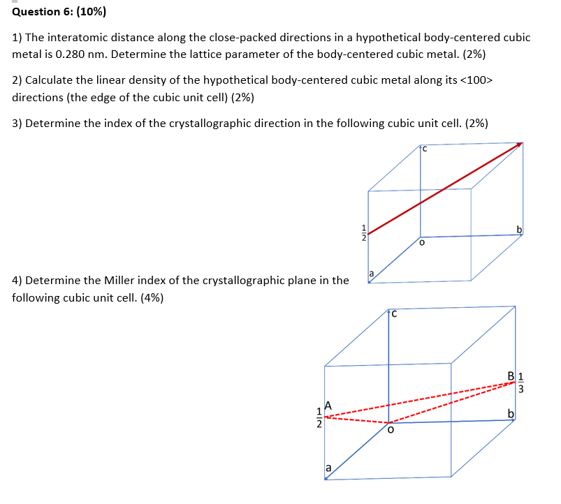 Solved Question 6: (10%) 1) The interatomic distance along | Chegg.com