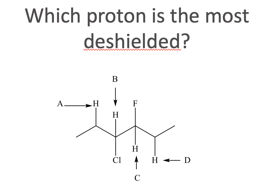 Solved Which proton is the most deshielded? | Chegg.com