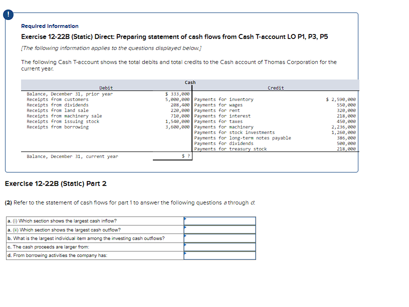 Solved Required Information Exercise 12-22B (Static) Direct: | Chegg.com