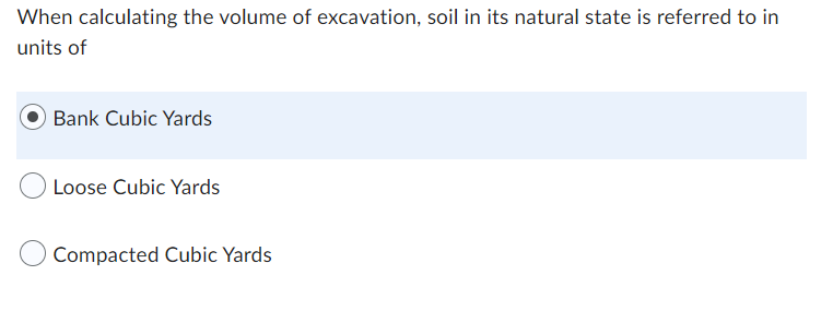 Solved When calculating the volume of excavation, soil in | Chegg.com
