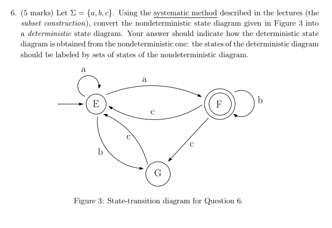 Solved 6. (5 marks) Let Σ={a,b,c}. Using the systematic | Chegg.com