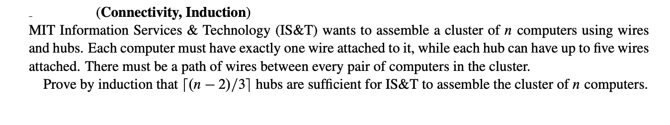 Solved (Connectivity, Induction) MIT Information Services & | Chegg.com