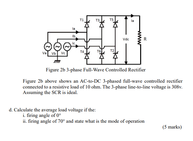 Solved Figure 2b above shows an AC-to-DC 3-phased full-wave | Chegg.com