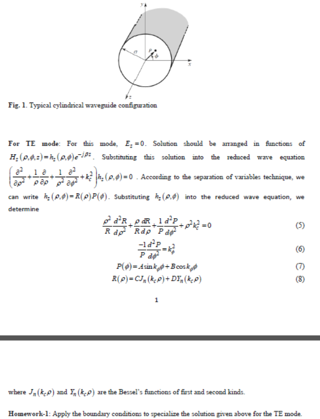 Solved Fig. 1. Typical cylindrical waveguide configuration - | Chegg.com