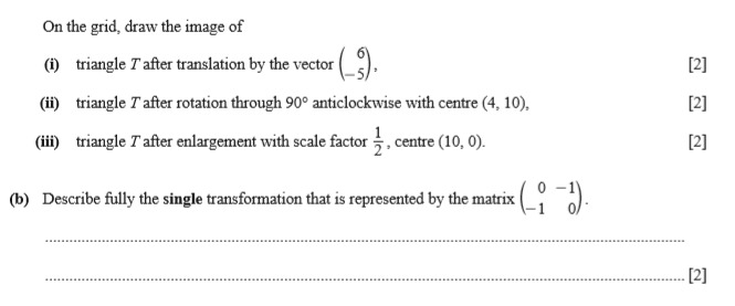 Solved 2 3 4 5 6 7 8 9 10 On the grid draw the image of | Chegg.com