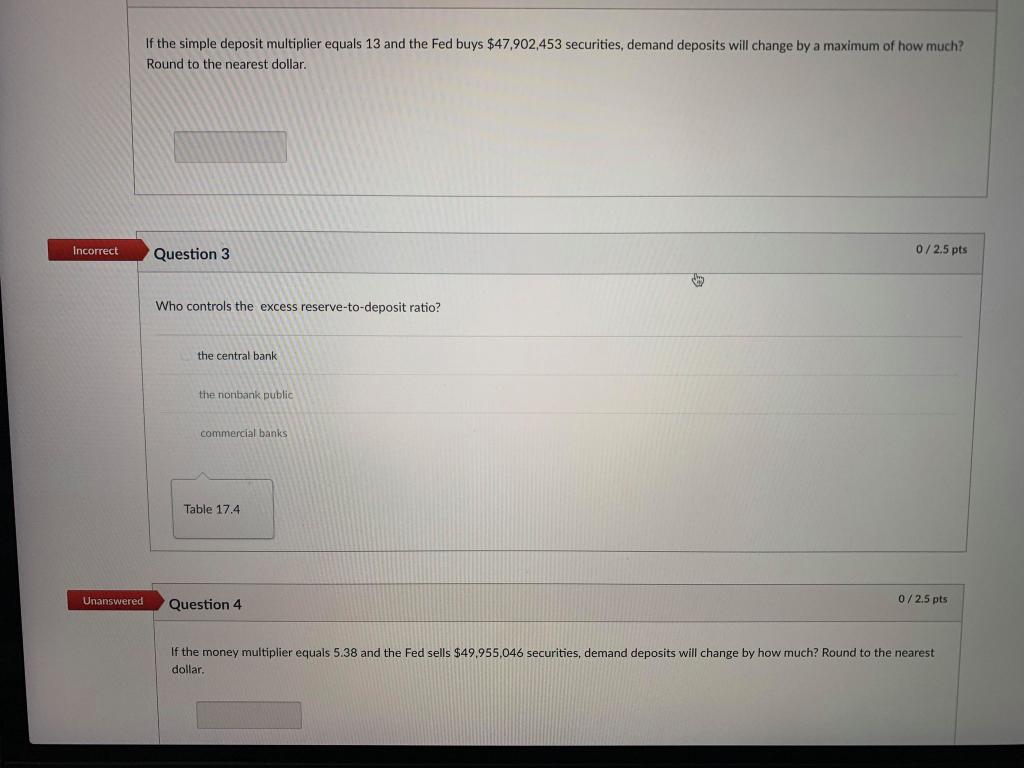 Solved If the simple deposit multiplier equals 13 and the | Chegg.com